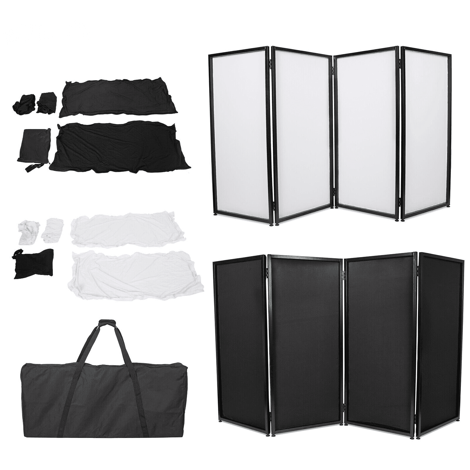 White Black DJ Event Facade Scrim Metal Frame Booth With Travel Bag ...