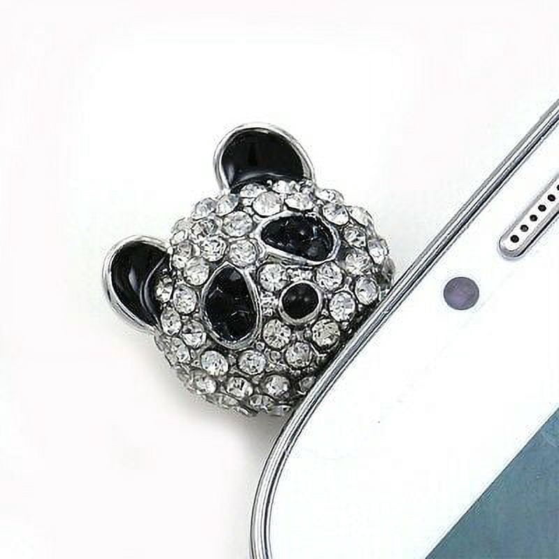 White Black Panda 3.5mm Headphone Earphone Dust Plug for Apple Iphone 5 ...