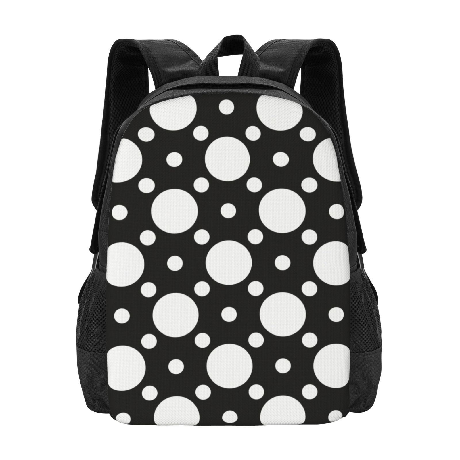 White Black Polka Dot Backpack for Men Women Laptop Backpack Hiking ...