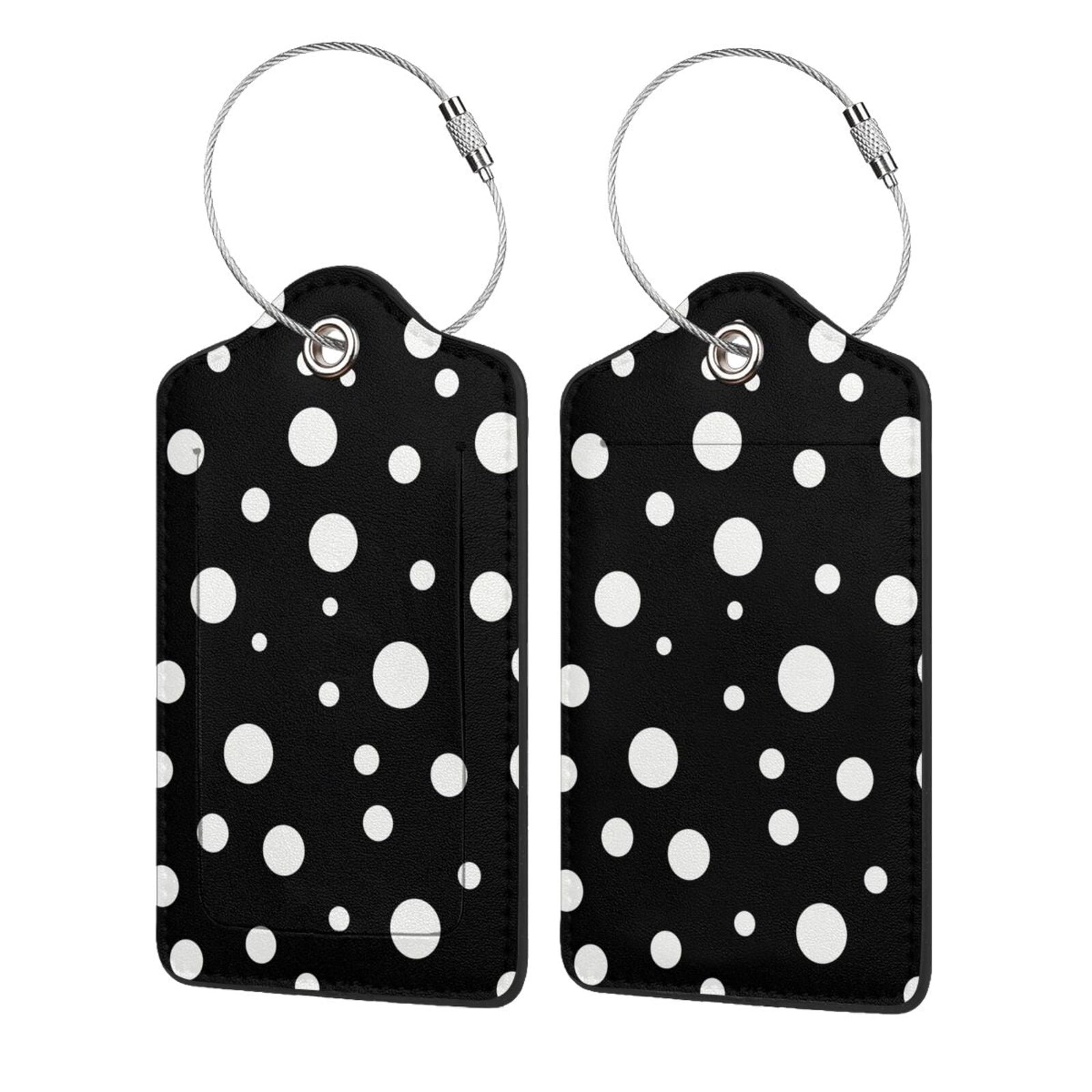 White Black Polka Dot Luggage Tags for Suitcase Tags Identifiers with ...