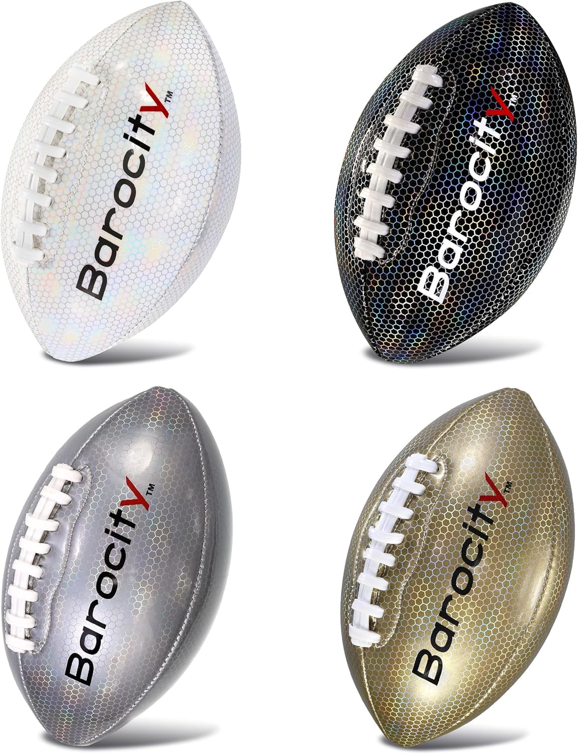 White, Black, Silver, and Gold Footballs for Kids Pee Wee Size 3 ...