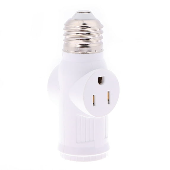 White Black US Power Plug To E26 To US Bulb Adapter Lamp Holder Base ...