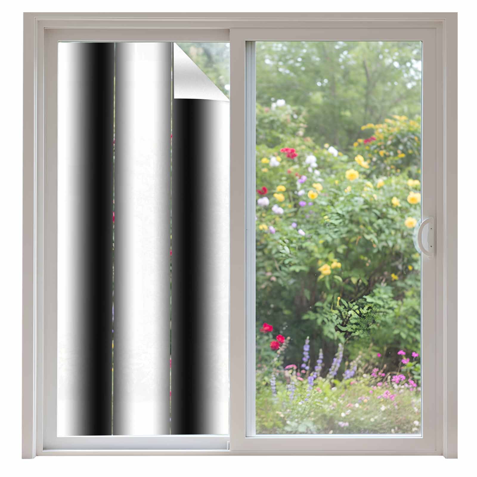 White Black Window Privacy Film Gradient Modern Art Ombre Decorative ...