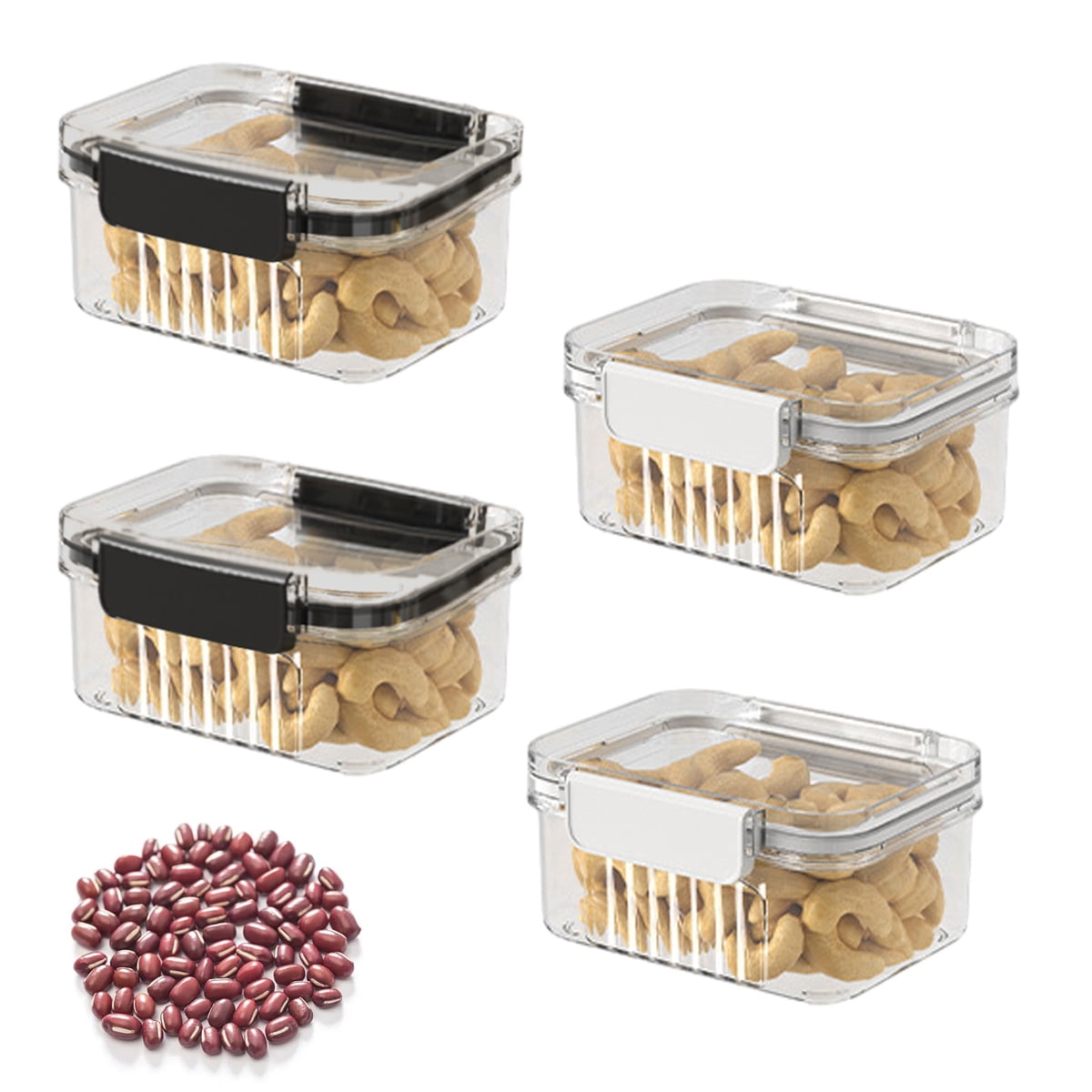 4 Pack Airtight Food Storage Container Set, Kitchen Pantry Organization ...