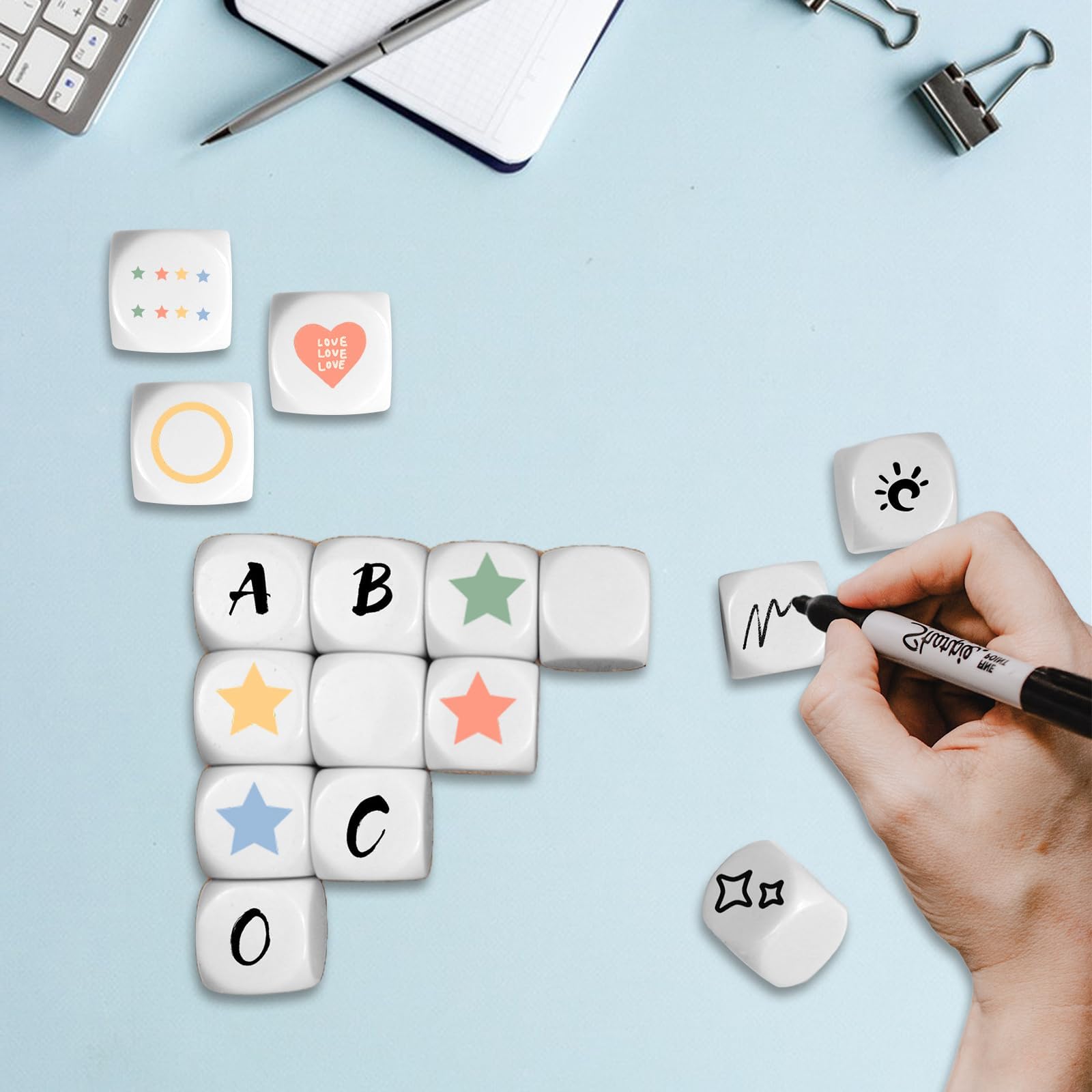 White Blank Dice,Large Dice with Smoothed BSL1 Surface Blank White Dice ...