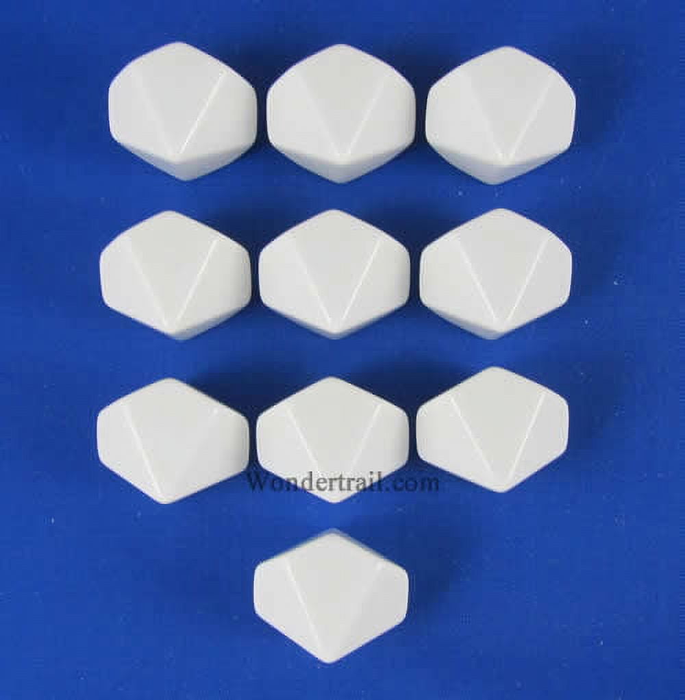White Blank Dice with No Pips D20 16mm (5/8in) Pack of 10 Chessex ...