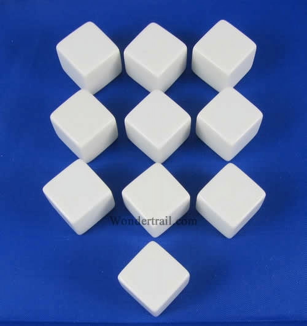 White Blank Dice with No Pips D6 16mm (5/8in) Pack of 10 Chessex ...