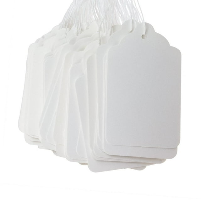 White Blank Paper String Tags (Package of 100 Pricing Tags) - Walmart.com