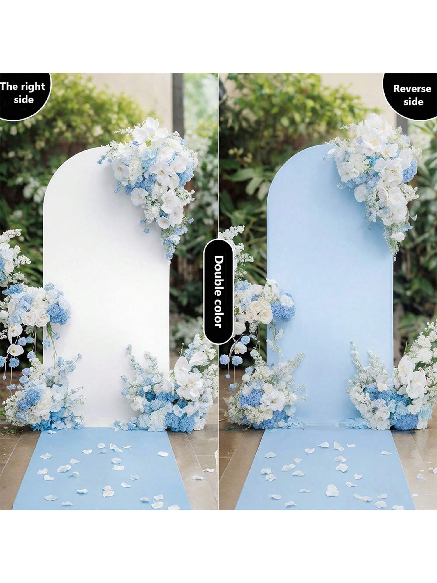 White&Blue-3.3 x 6.6 ft, 1.0 x 2.0 m 6.6ft Wedding Arch Cover Dual ...