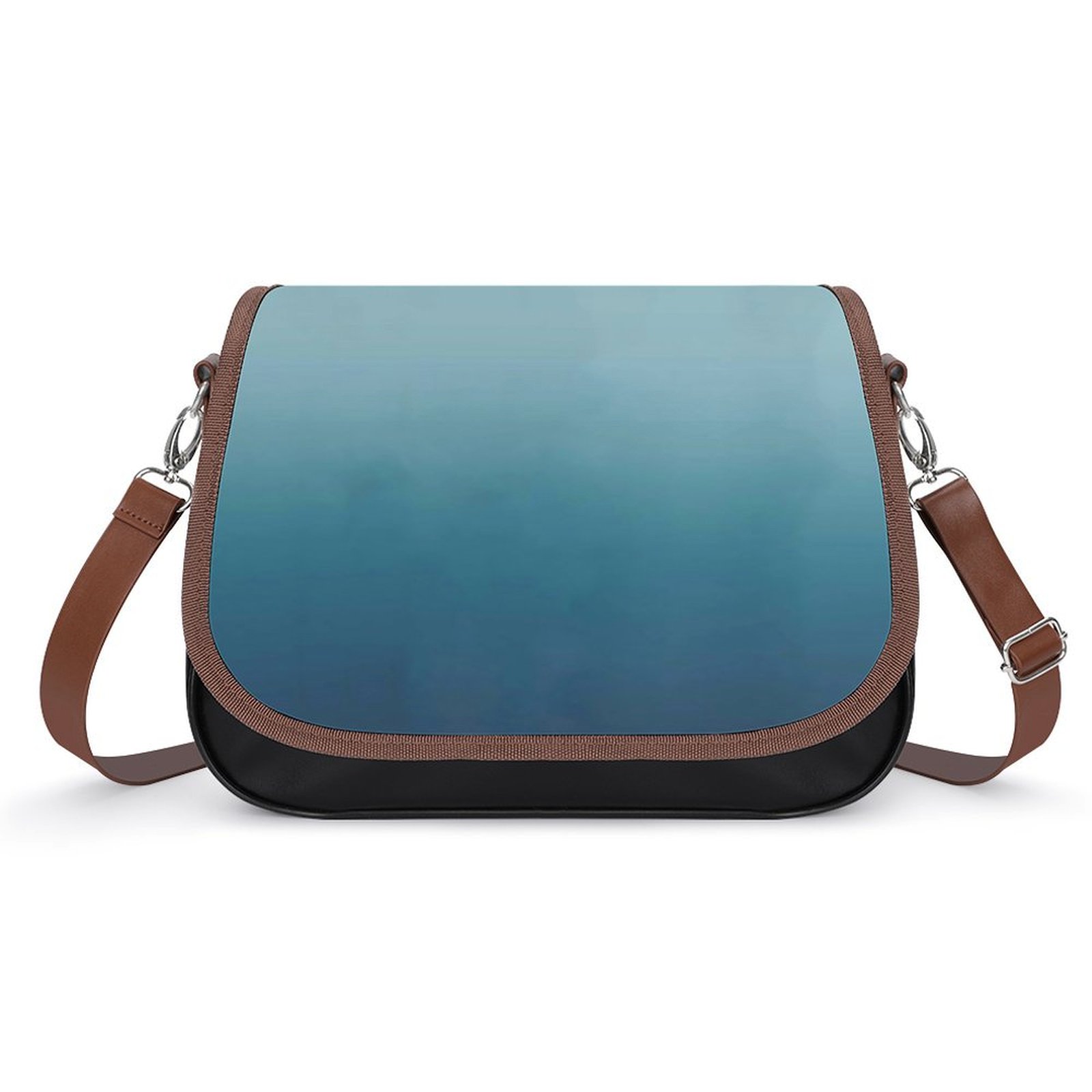 White Blue Green Gradient Pu Leather Shoulder Bag Essential For Daily ...