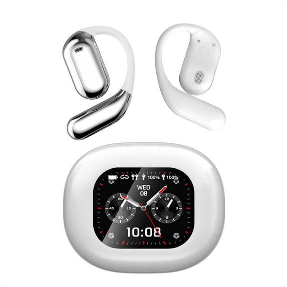 White Bluetooth Earphones With Ai Translation Open-Ear Design Smart ...