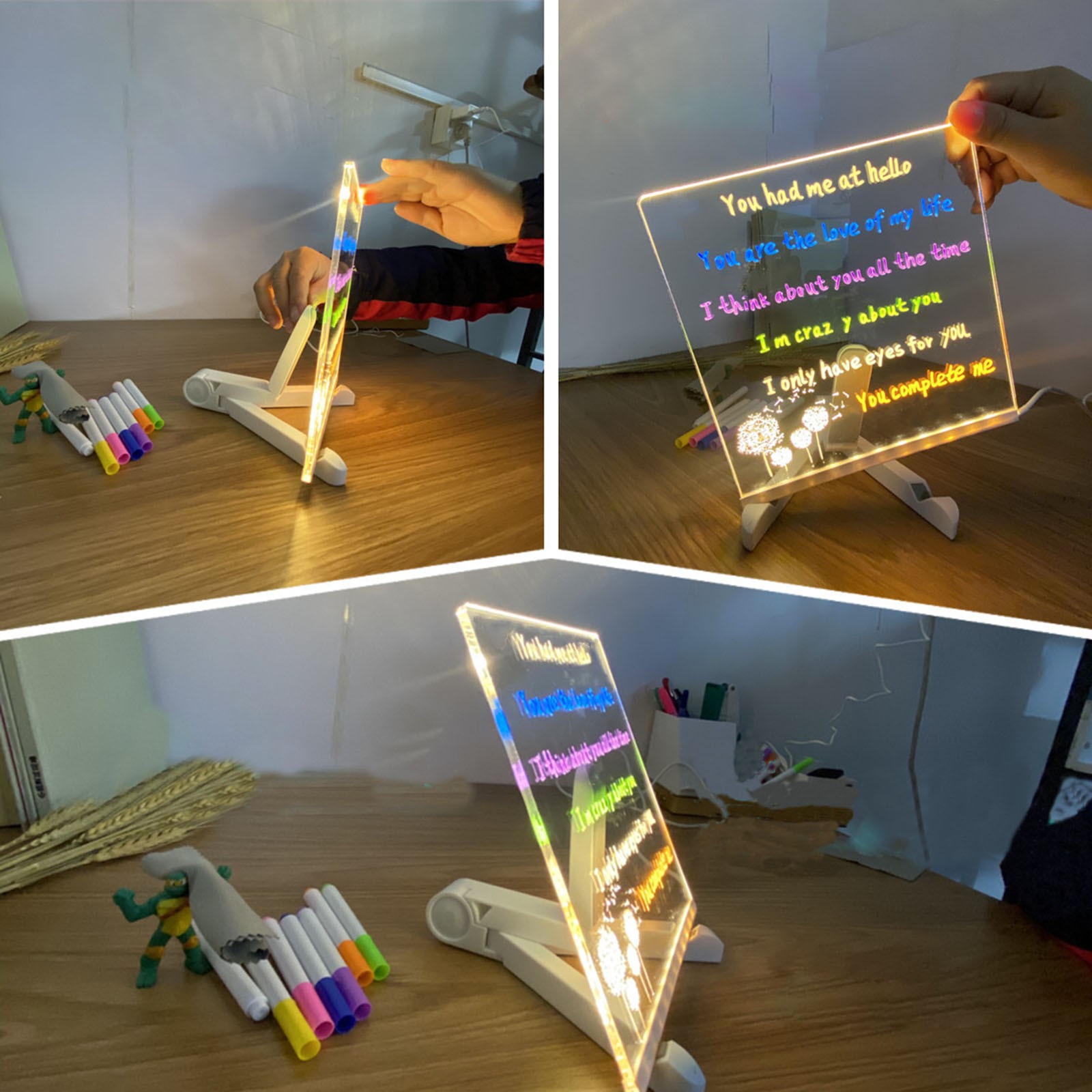 White Board 5.9" X 5.9" Message Board For Kids Portable Writing Drawing ...