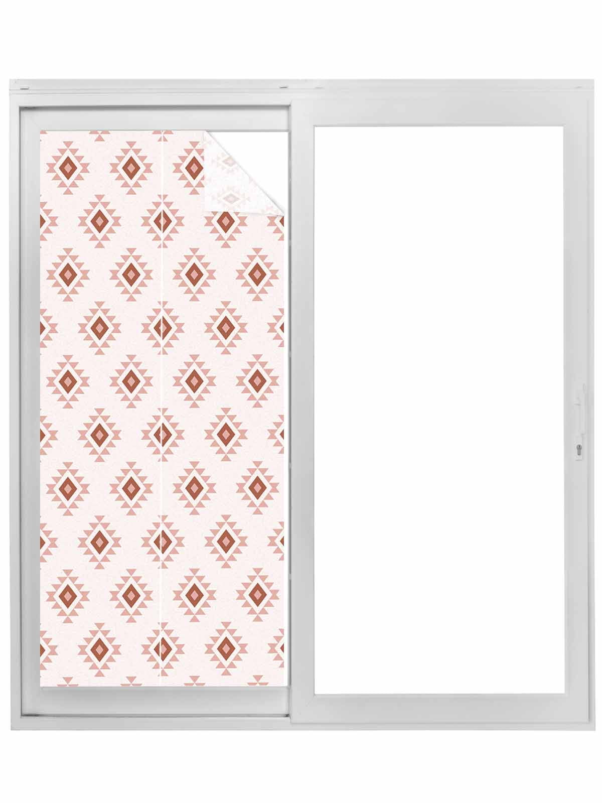 White Boho Geometric Window Privacy Film Stained Glass Window Film ...