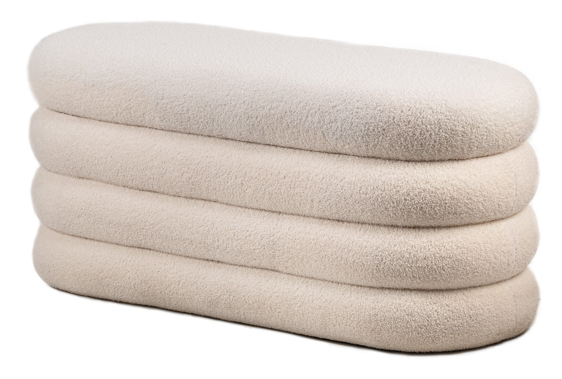 White Boucle Storage Bench Modern Design Style Entryway - Walmart.com