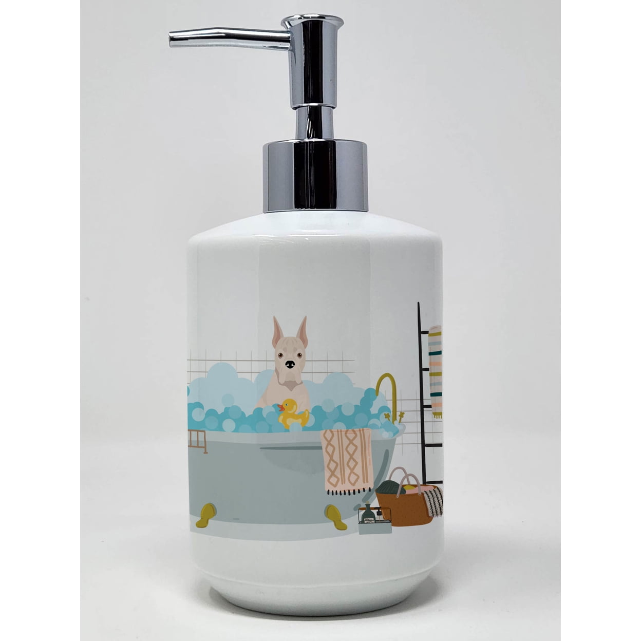 White Boxer Ceramic Soap Dispenser 3.5 in x 7.25 in - Walmart.com