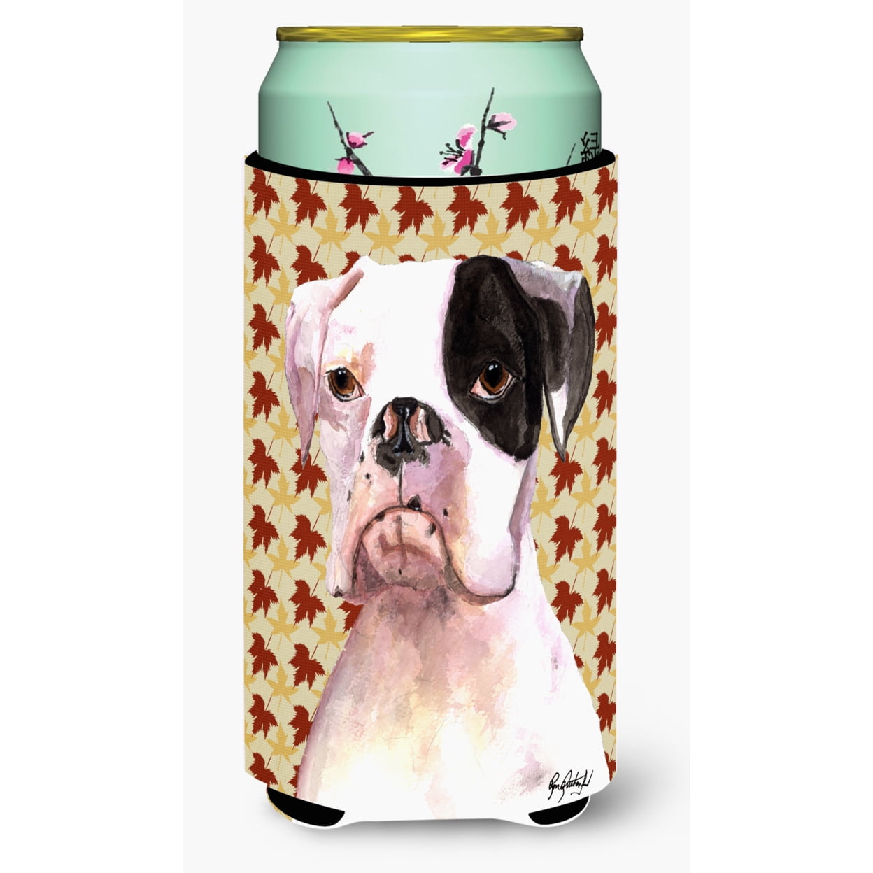 White Boxer Cooper Fall Leaves Tall Boy Hugger - Walmart.com