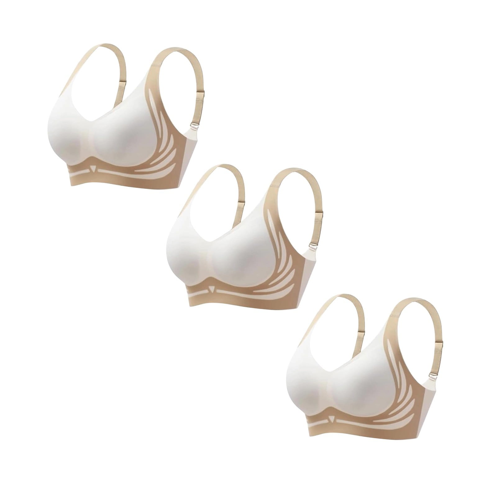 White Bra Daily Comfort Wireless Shaper Bra Skin - Walmart.com