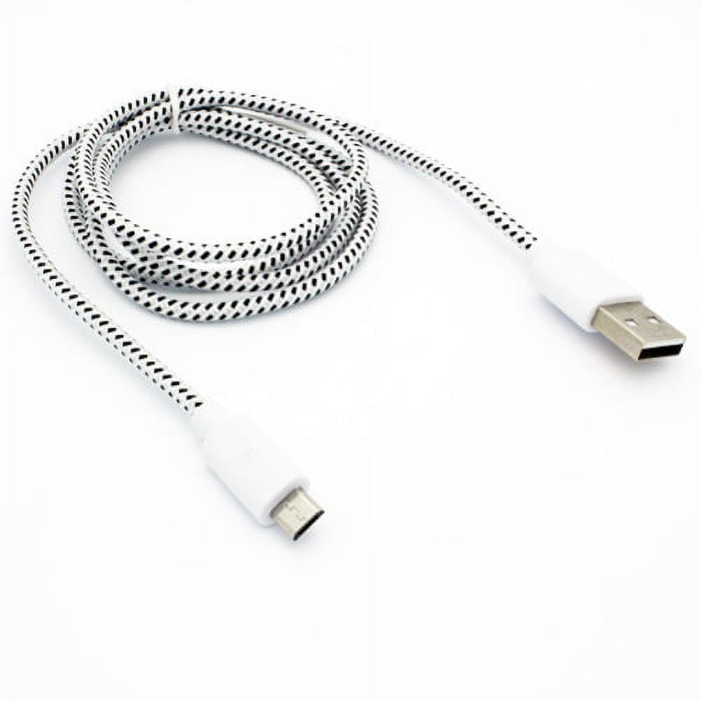 White Braided USB Cable Rapid Charger Sync Power Wire Cord G6 for LG G3 ...