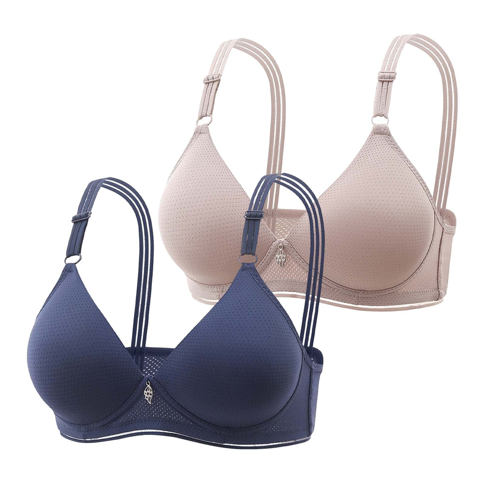 White Bras for Women No Underwire Women Lace Back Button Shaping Cup ...