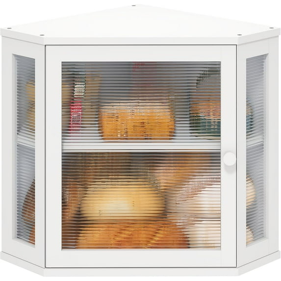 White Bread Box for Kitchen Counter, Bamboo Wood Large Capacity Bread ...