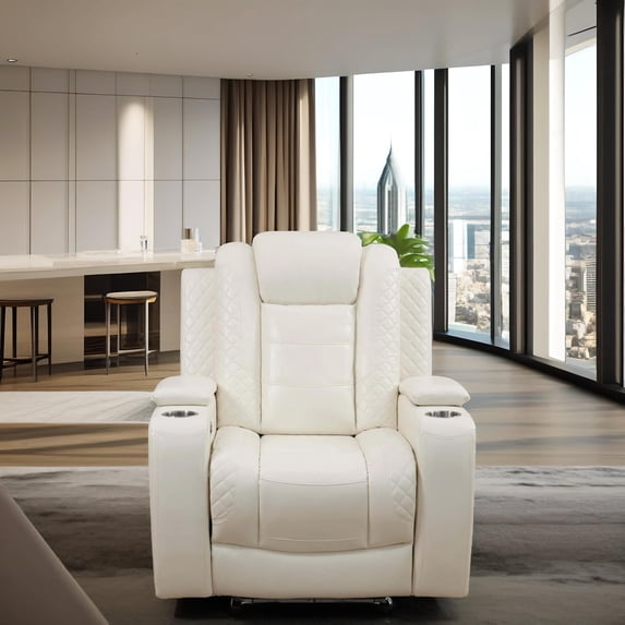 White Breathing Leather Living Room Chair - Walmart.com
