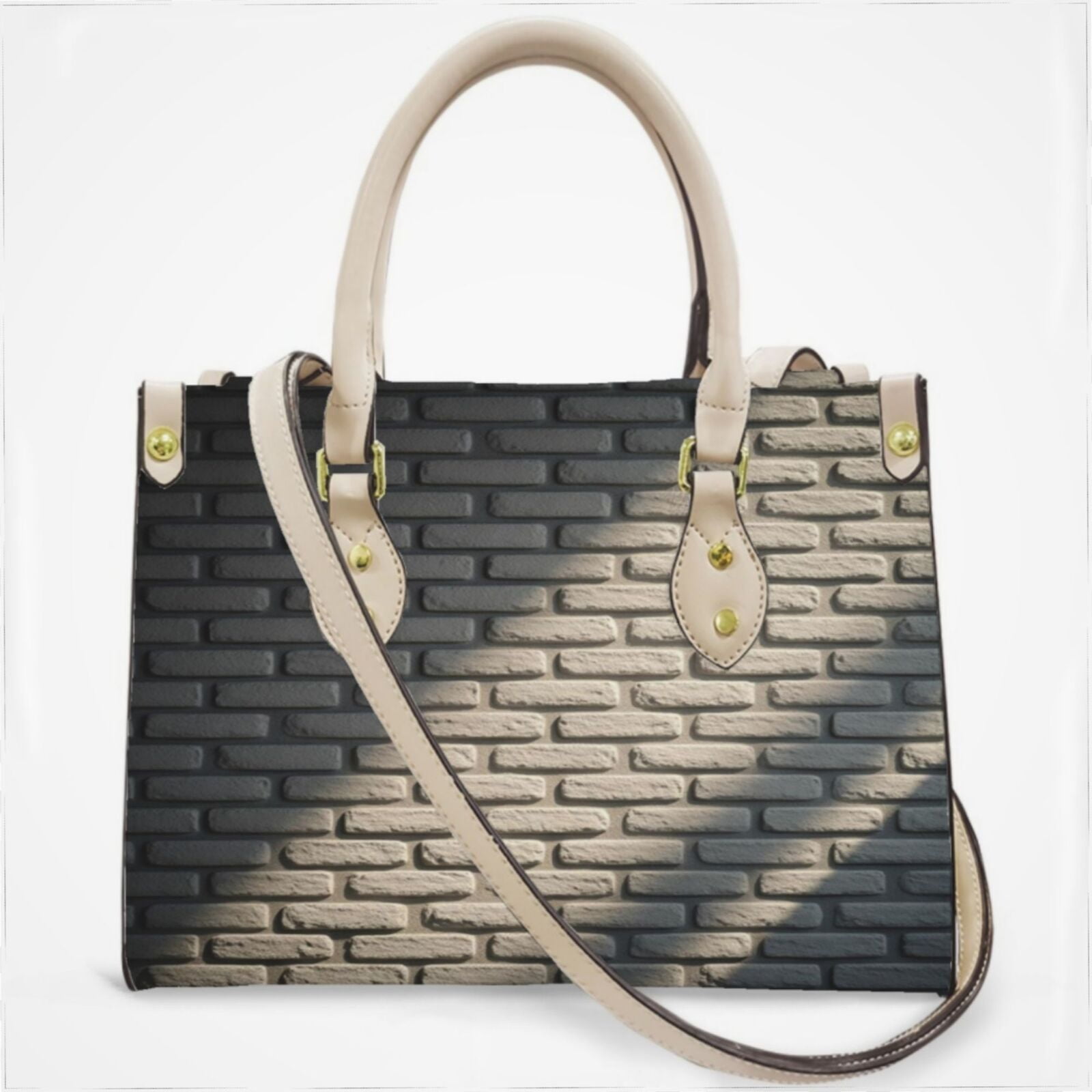 White Brick Stone Wall Cross Body Bags For Women Small Leather Female ...