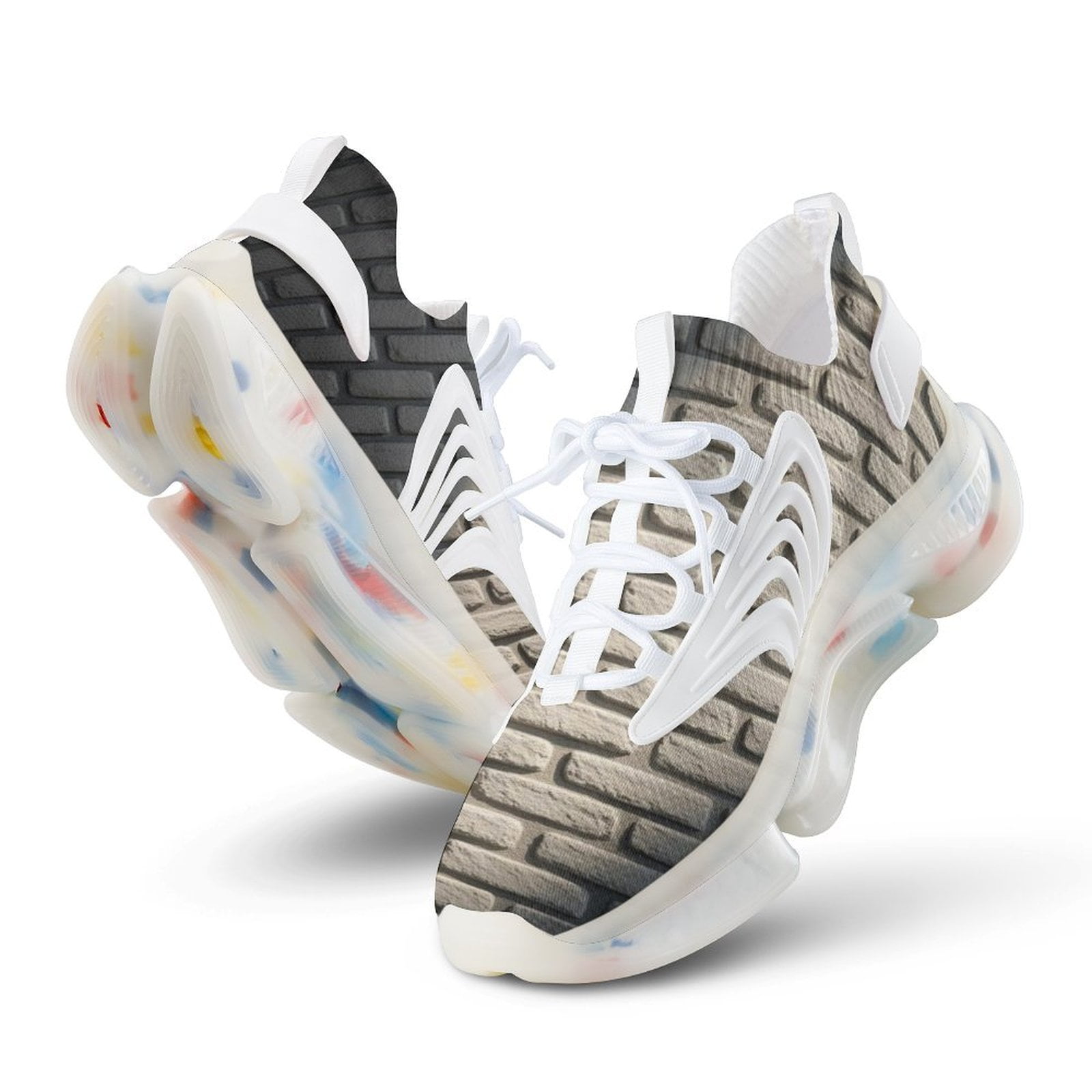 White Brick Stone Wall Walking Shoes for Men Woman Lightweight Tennis ...