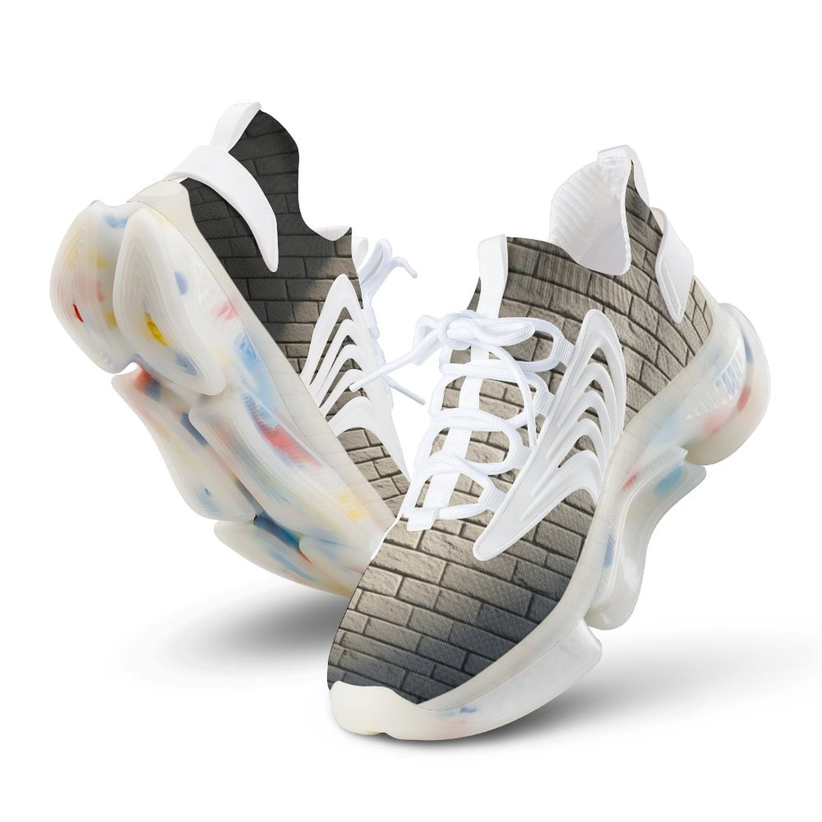 White Brick Wall, Brick Stone Wall Walking Shoes for Men Woman ...