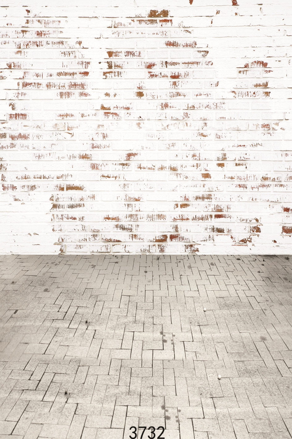 White Brick Wall Floor Customized Vinyl Photography Backdrop Wedding ...