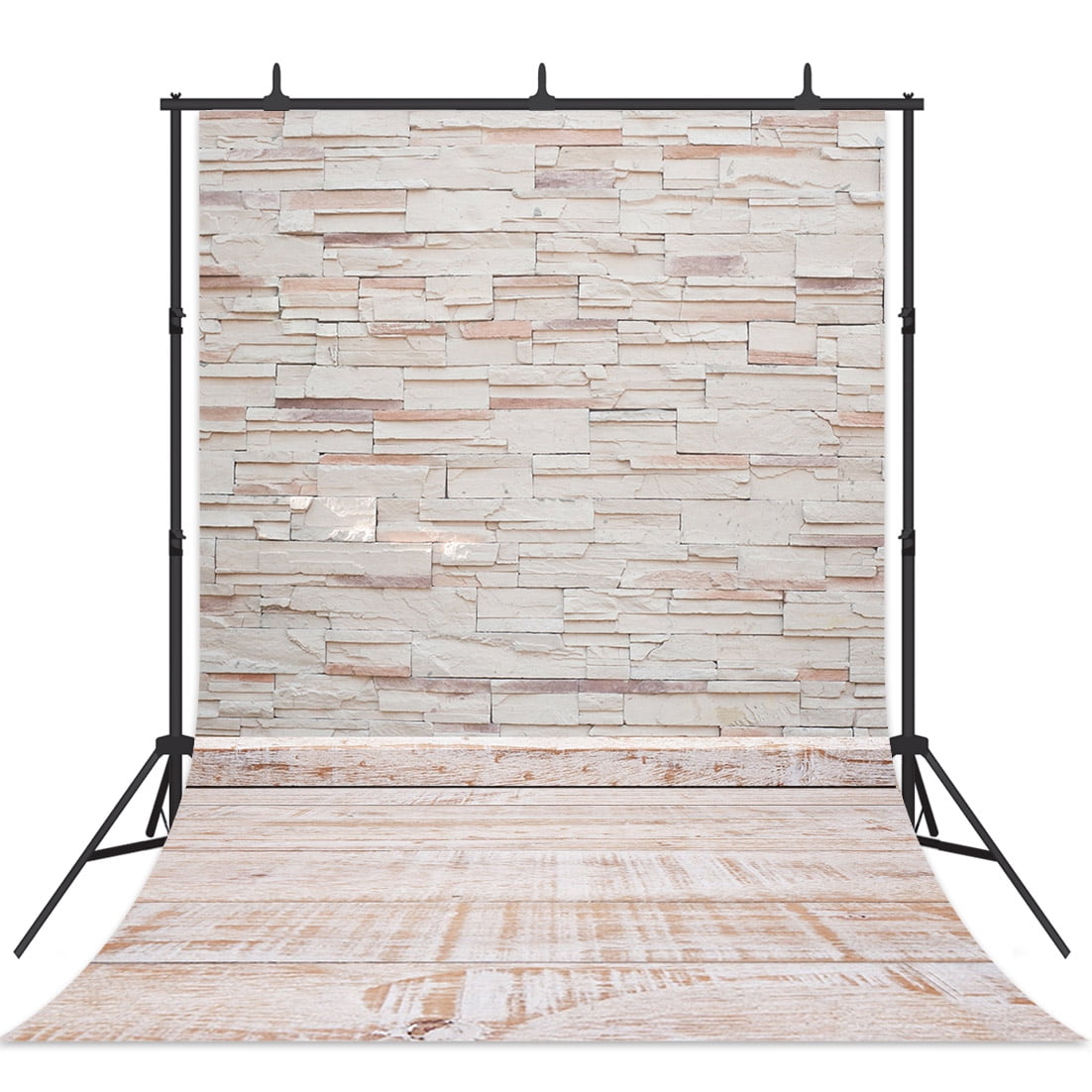 White Brick Wall Photo Backgrounds for Photo Studio Photoz Wooden Floor ...