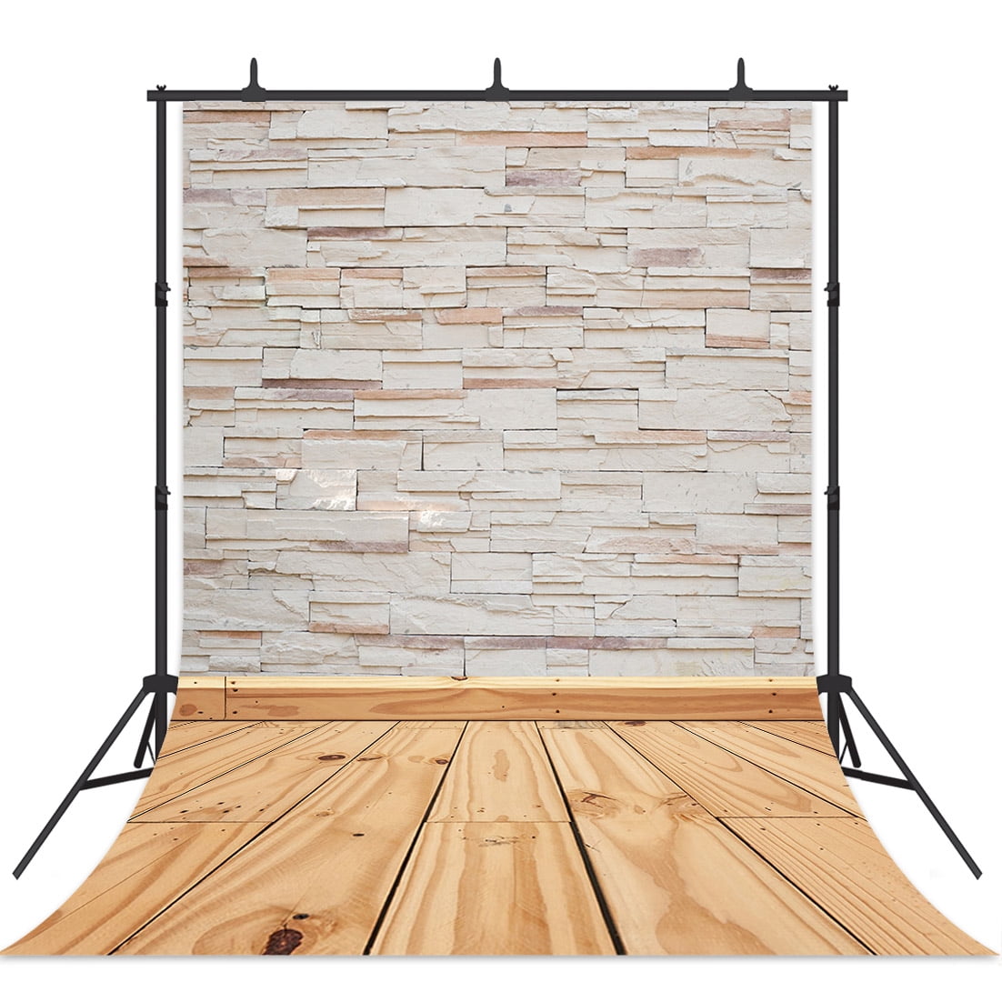 White Brick Wall Photo Backgrounds for Photo Studio Photoz Wooden Floor ...