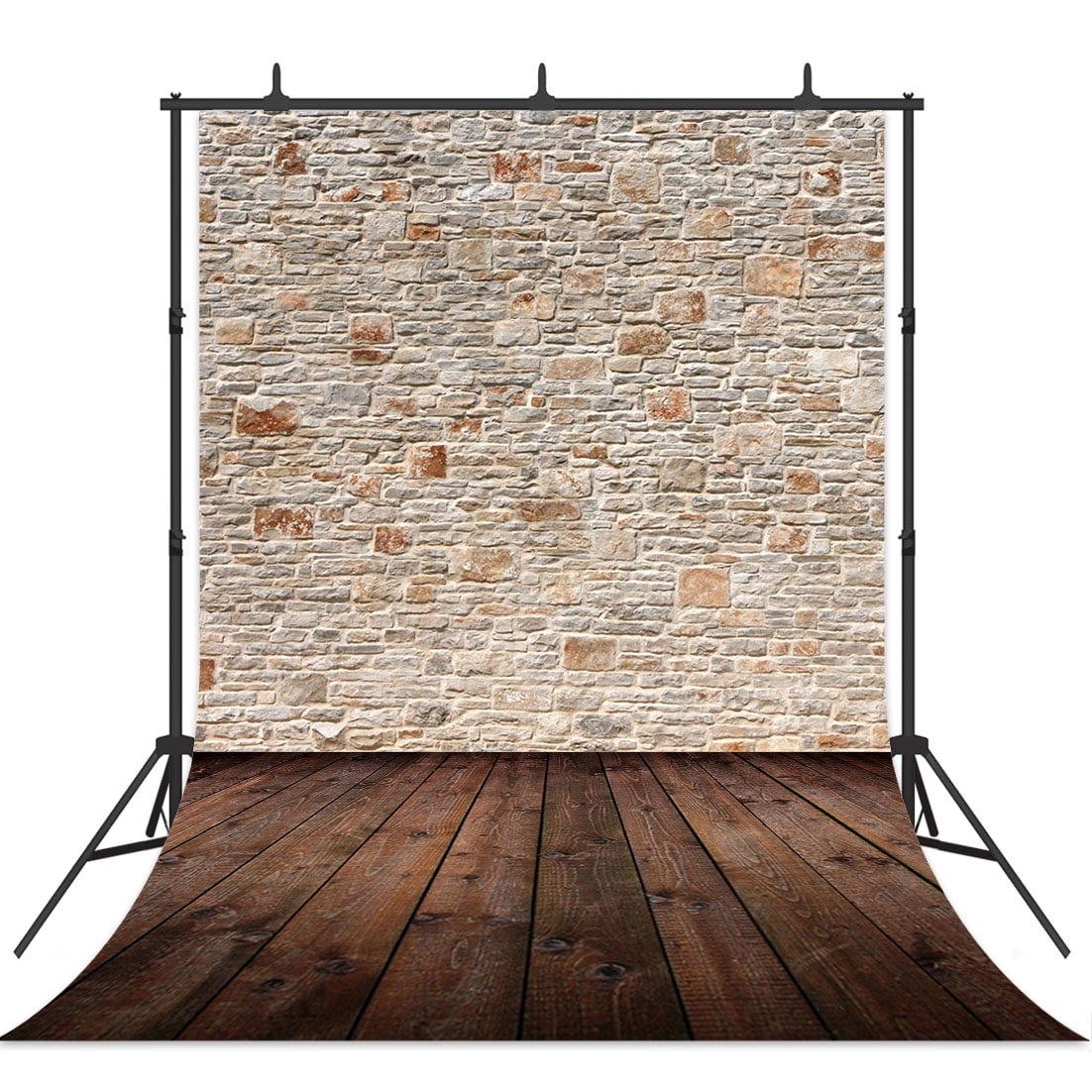 White Brick Wall Photo Backgrounds for Photo Studio Photoz Wooden Floor ...