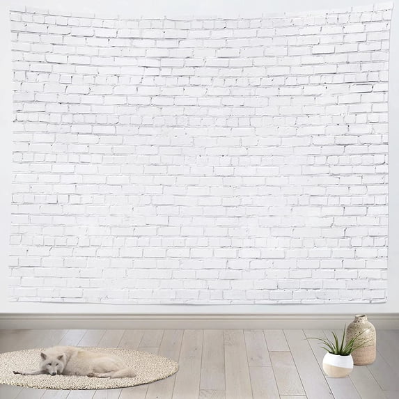 White Brick Wall Tapestry Extra Large 105 x 70 Inch Vintage Stone ...