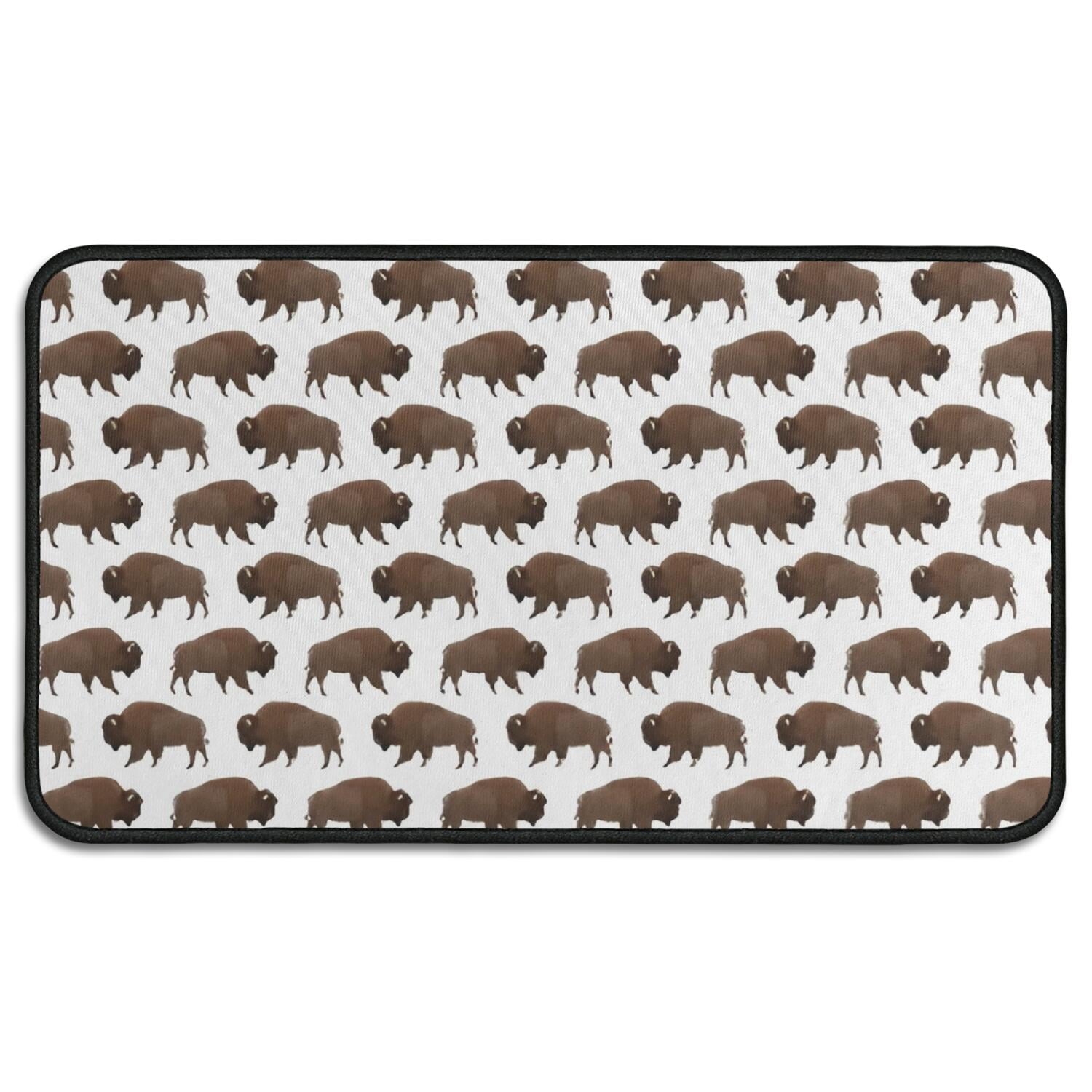 White Buffalo Pattern Door Rugs,Washable Non Slip Door Mats Indoor ...