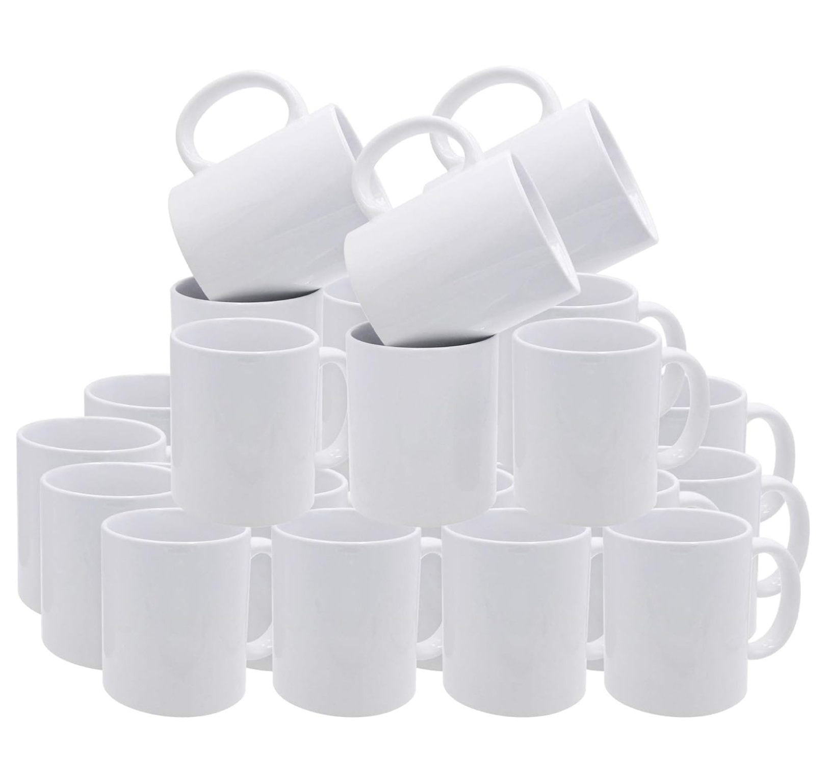 White Bulk Plain Coffee Mugs Pure All-Purpose Ceramic 11 oz Cup 36 Sets ...
