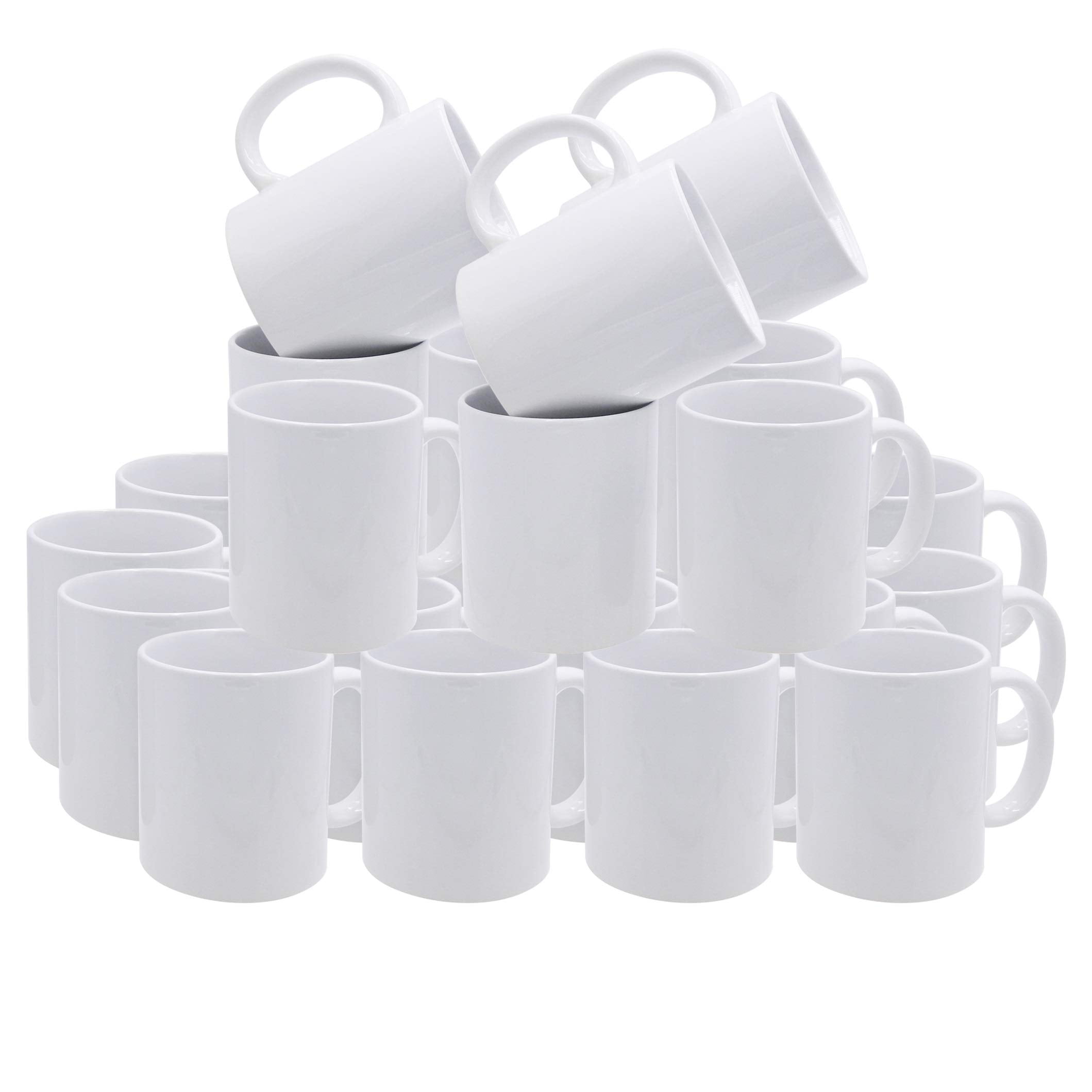 White Bulk Plain Coffee Mugs Pure All-Purpose Ceramic 11 oz Cup 36 Sets ...