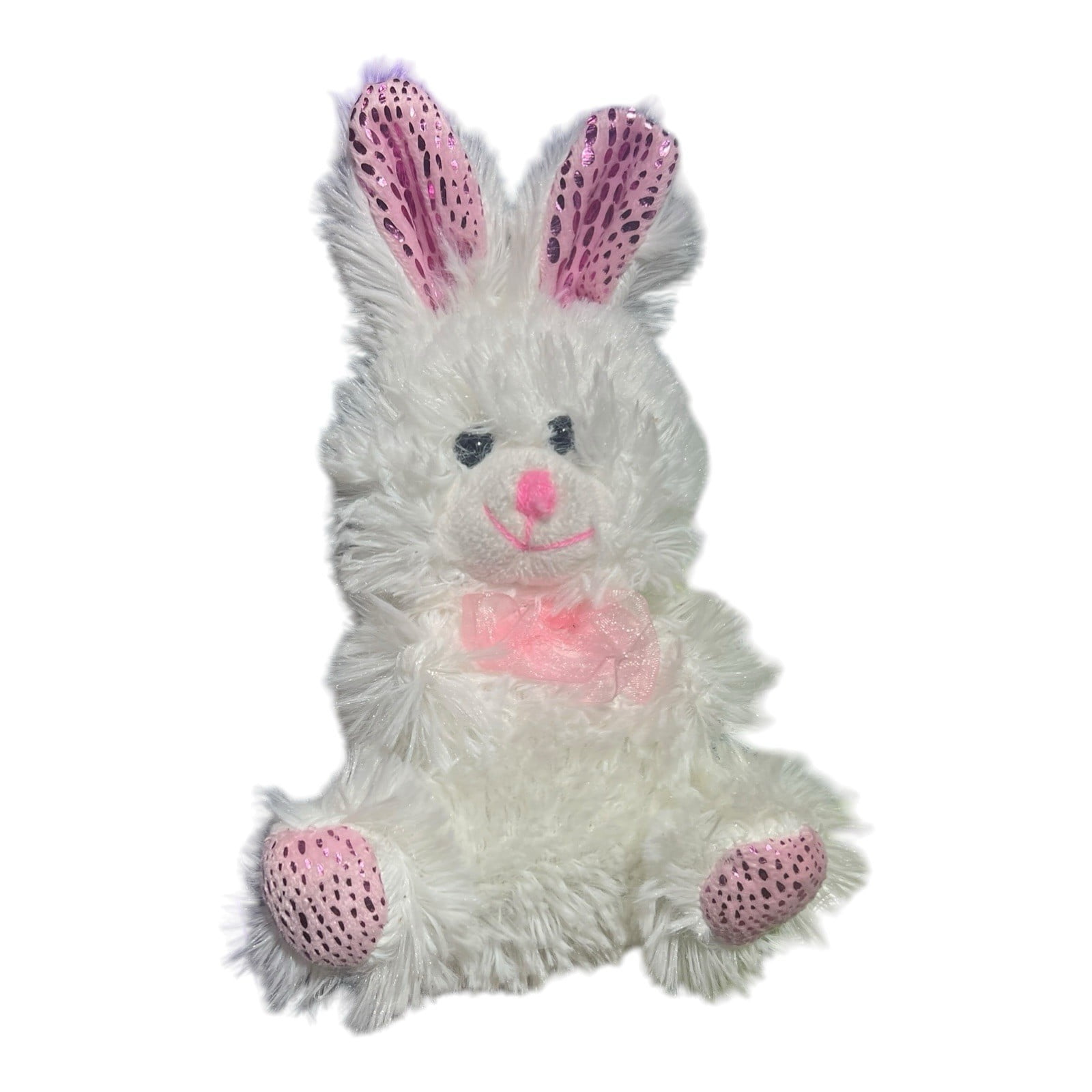 White Bunny Rabbit Plush Lightly Scented Pink Metallic Ears And Feet 7 ...