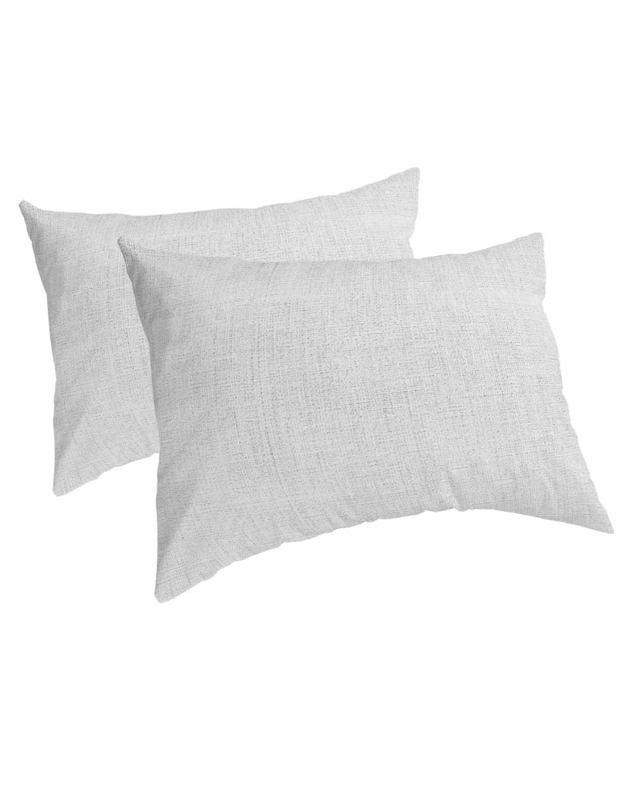 White Burlap Texture Pillow Covers King Size 2 Pack, Farmhouse Vintage ...