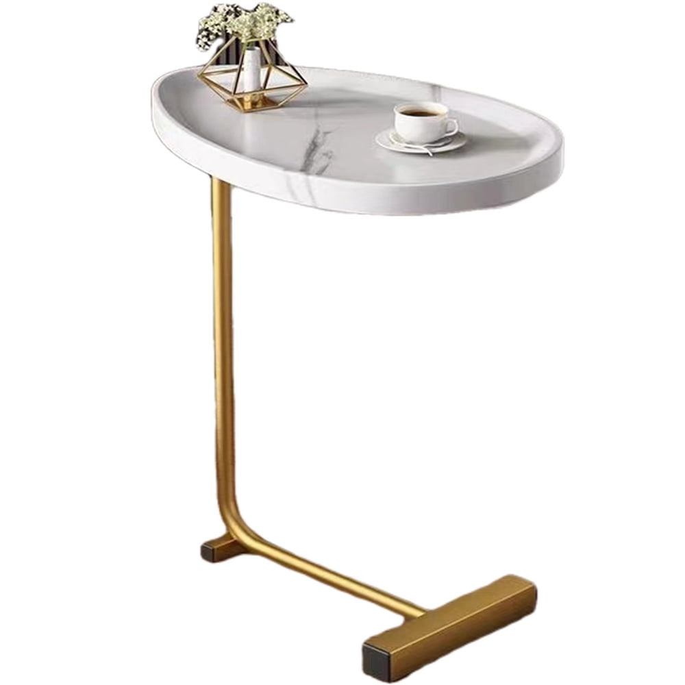 White C Shaped End Table Set of 2, 2-pieces White C-shaped Side Table ...