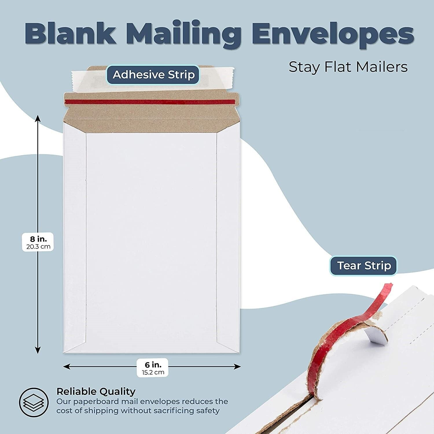 White CD/DVD Photo Ship Flats Cardboard Envelope Mailer Mailers 50 - 6 ...