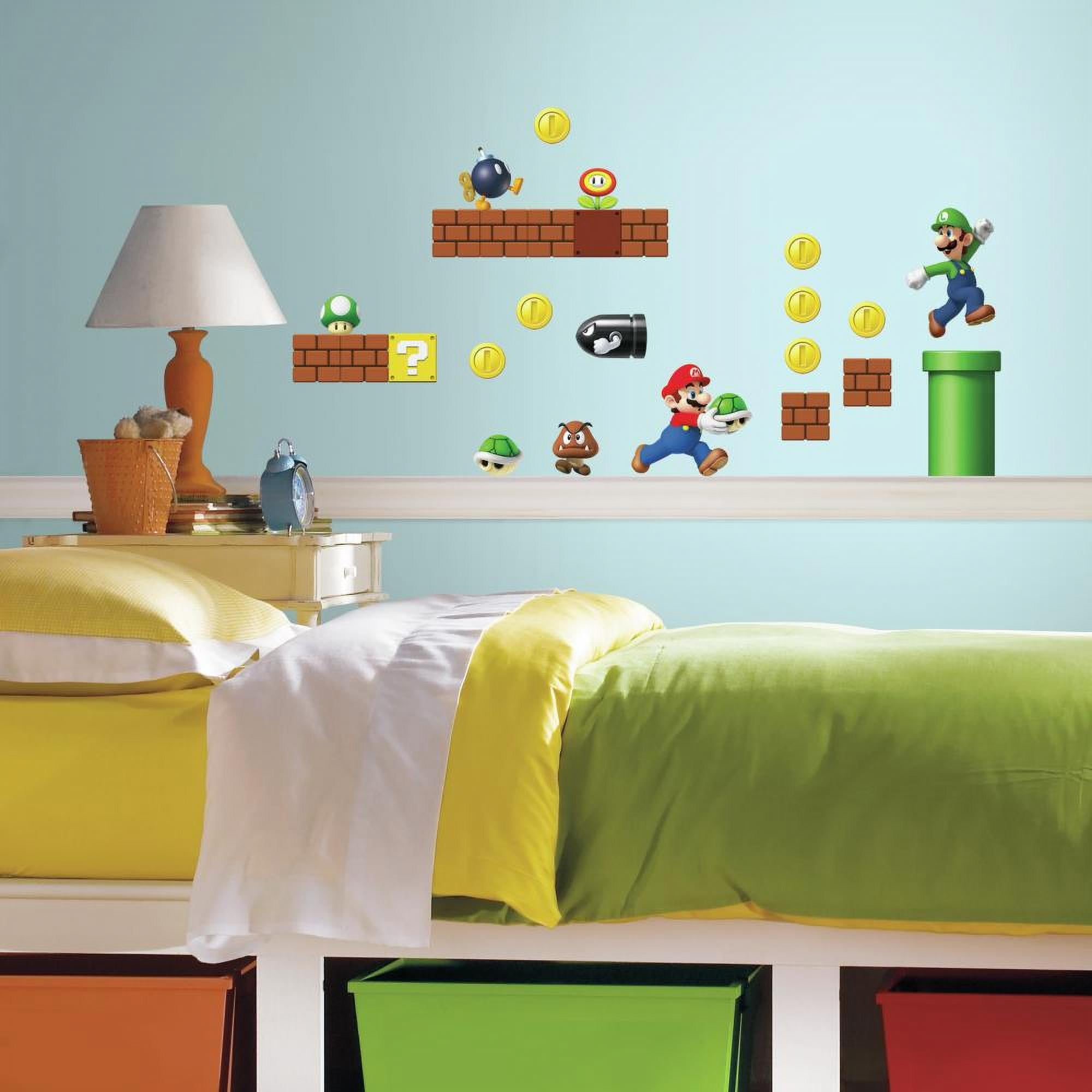 Nintendo Super Mario Bros. & Luigi Peel & Stick Build A Scene Wall ...