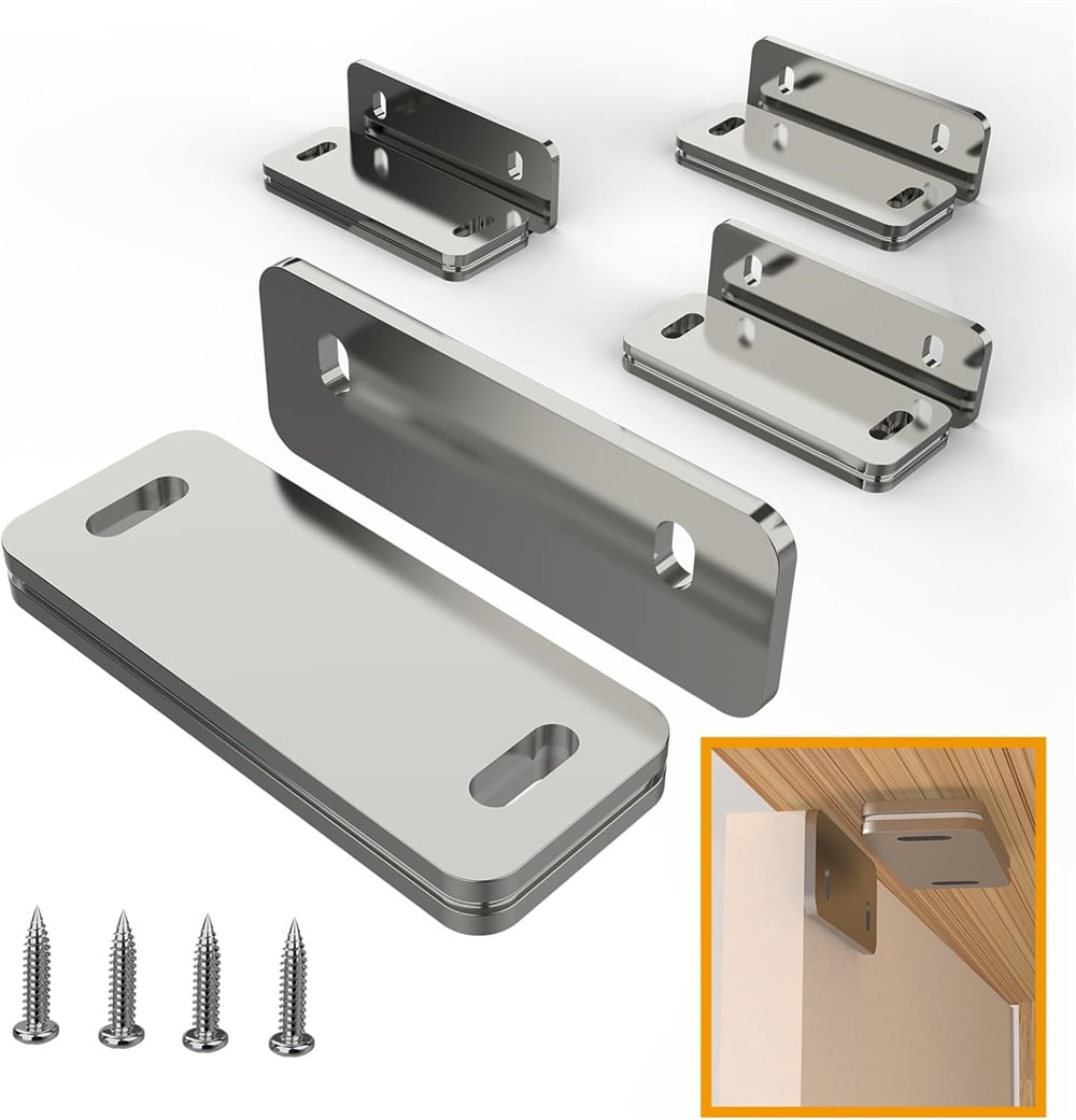 White Cabinet Door Magnetic Catch 4 Pack,Ultra Thin Sliding Door ...
