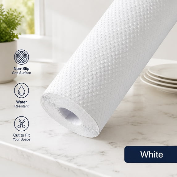White Cabinet Drawer Liner Non-Adhesive Kitchen Shelf Liner 10