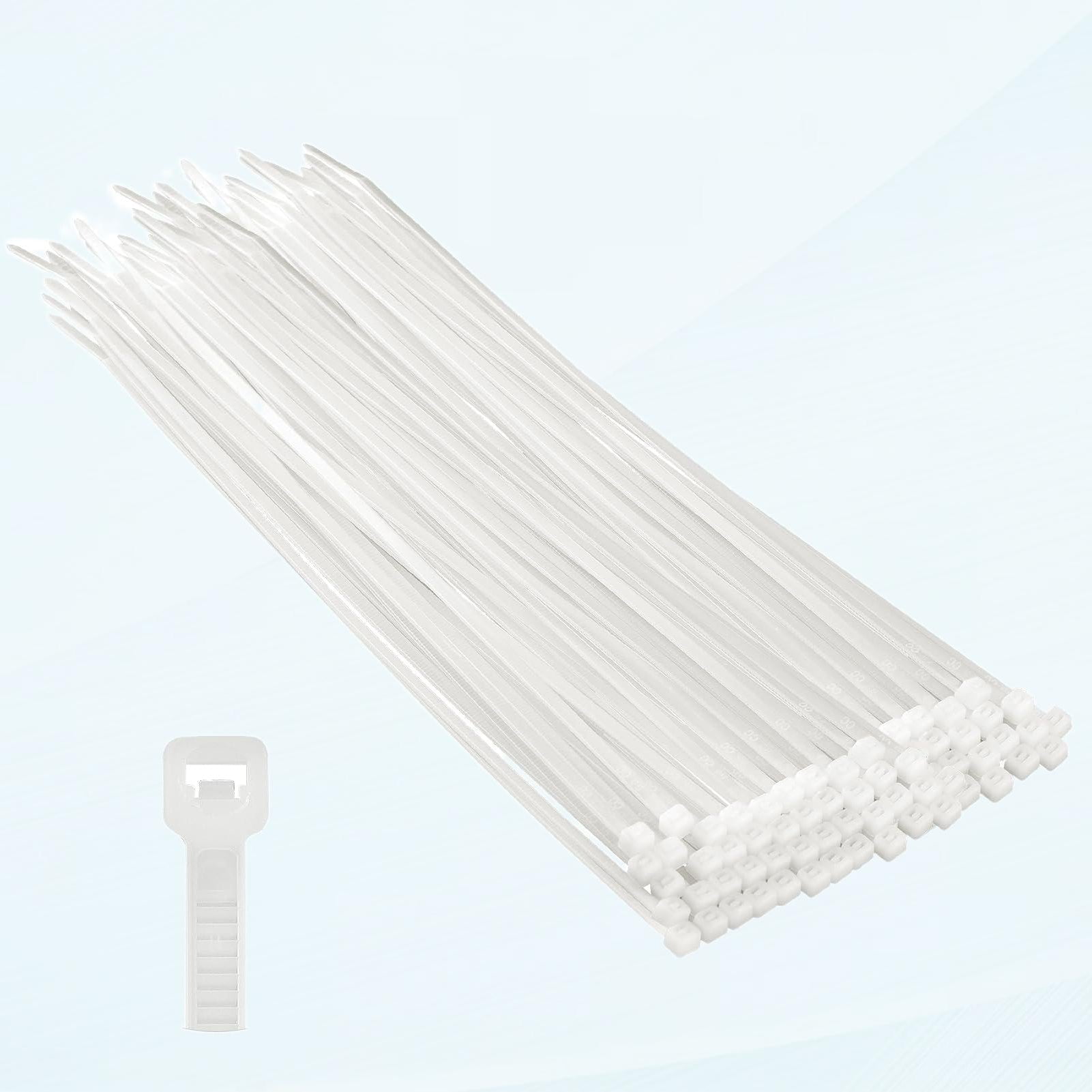 White Cable Requirements 100 Wrap Ties 250mm x 3.6mm Strong Nylon Zip ...