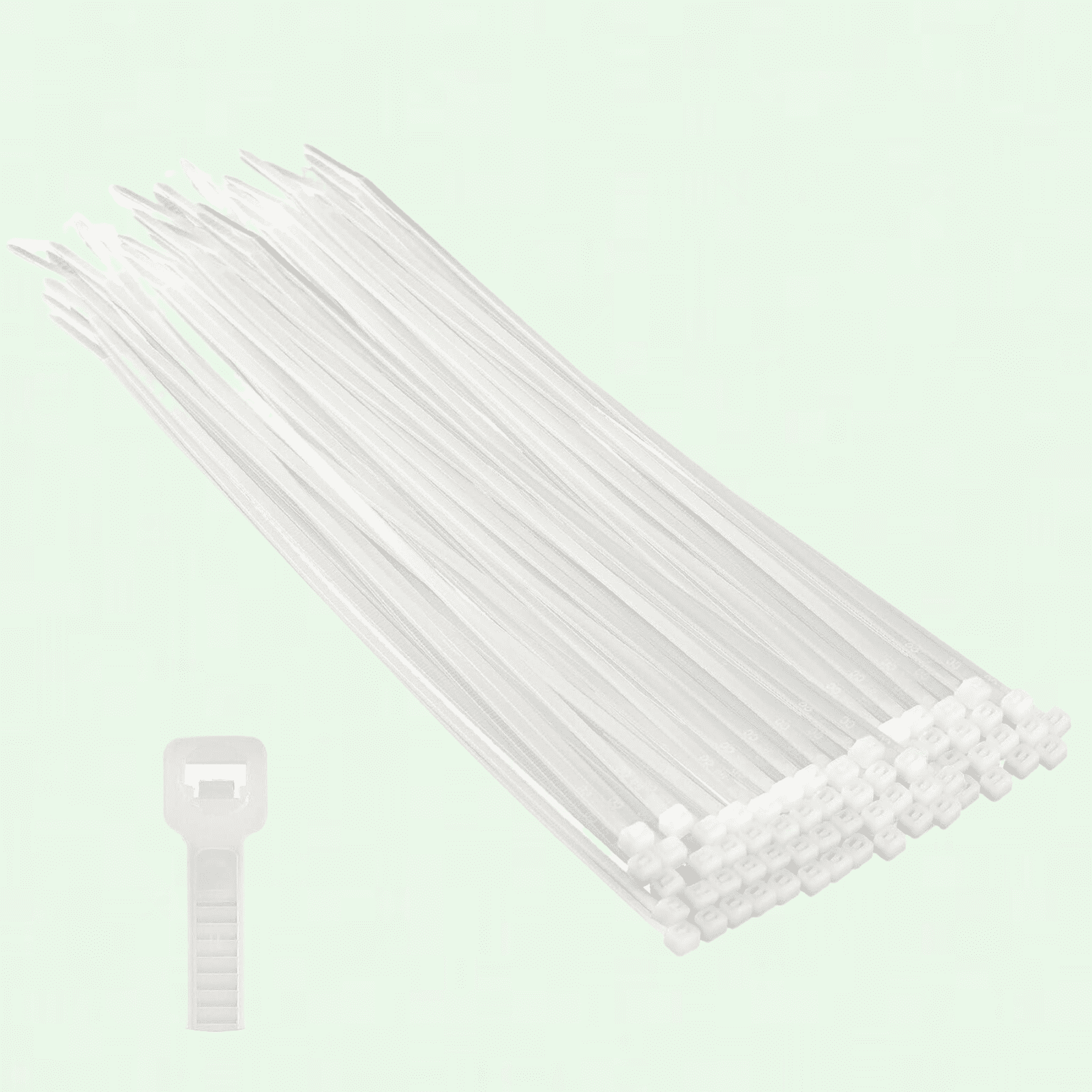 White Cable Ties 100 Pack - 10 inch/25 cm Long, 250mm x 3.6mm, Strong ...