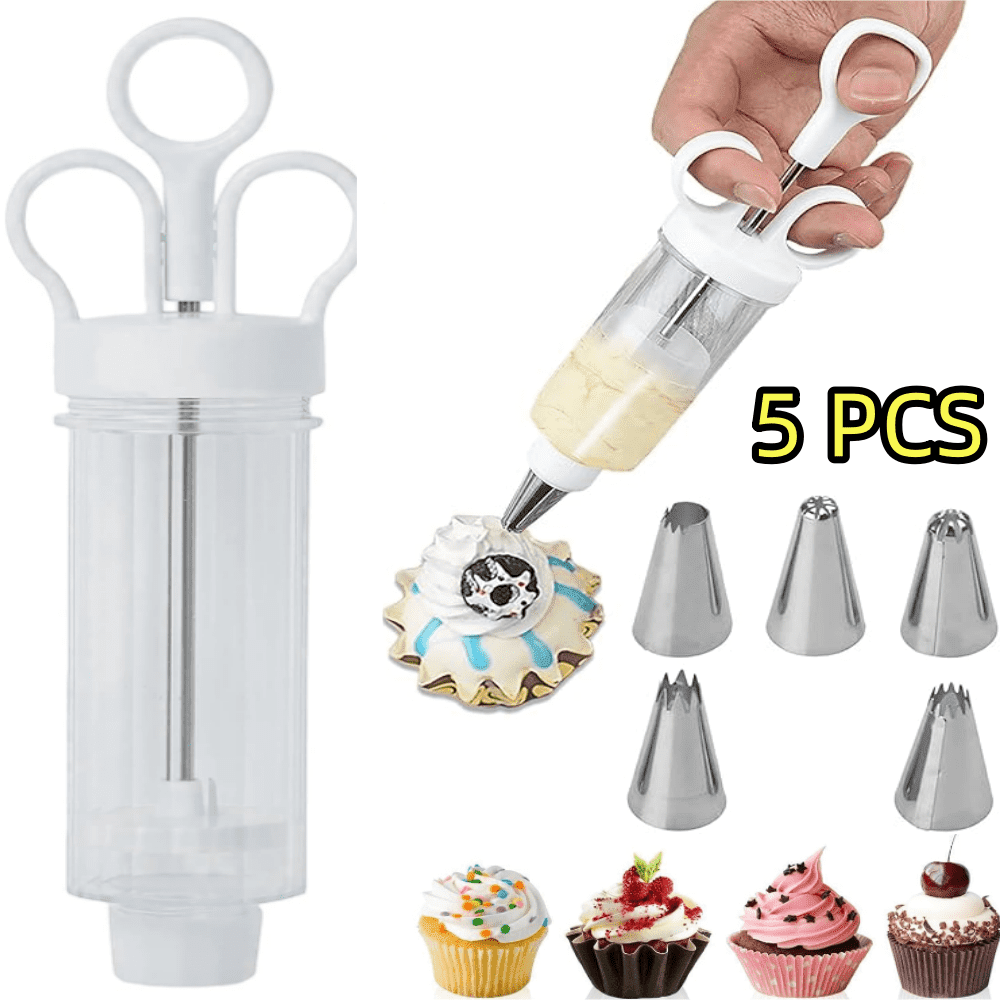 White Cake Decorating Gun, Cupcake Icing Piping Kit, Cake Decorating ...