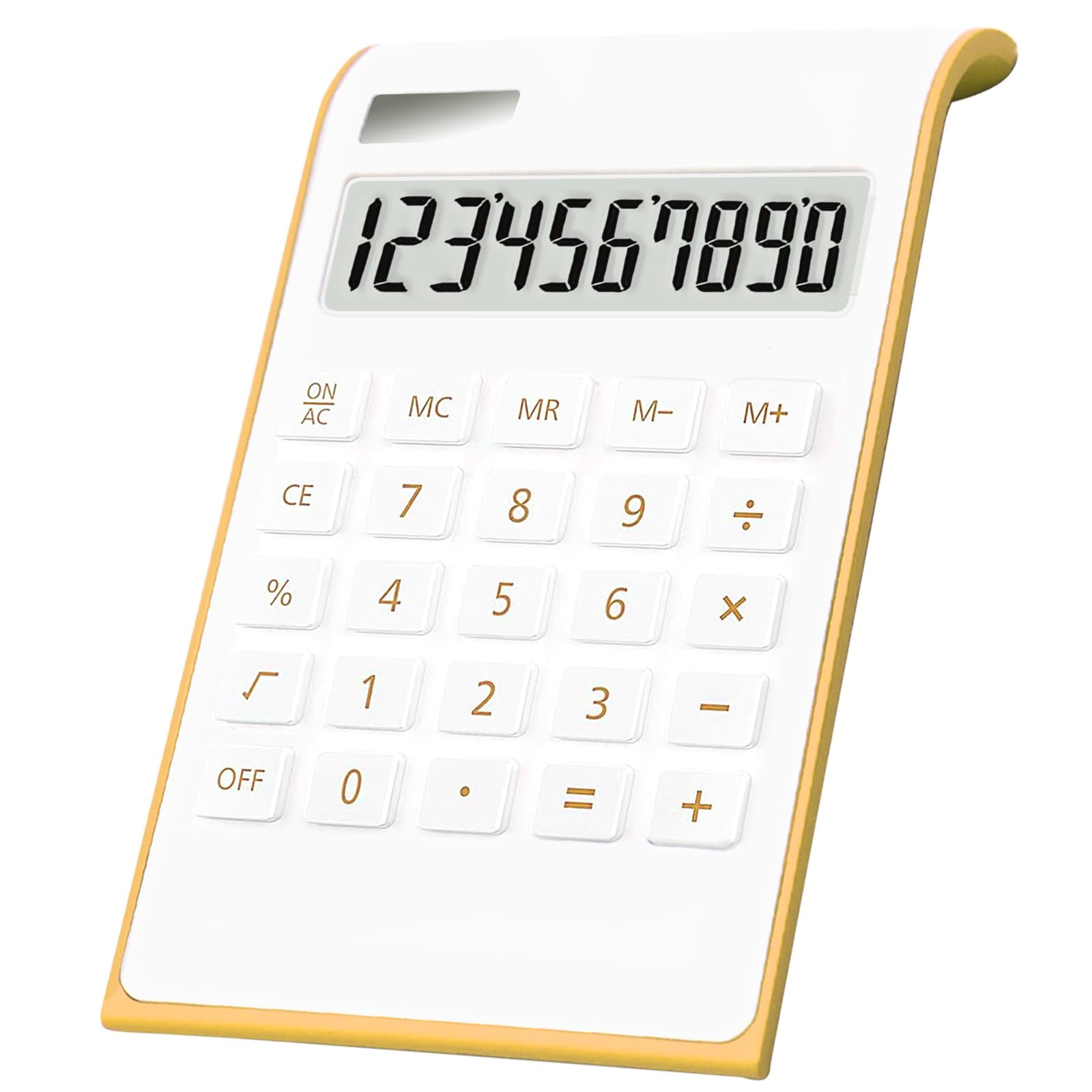 White Calculator, Basic Office Calculator, Desktop Calculator 12 Digit, Large LCD Display for ...