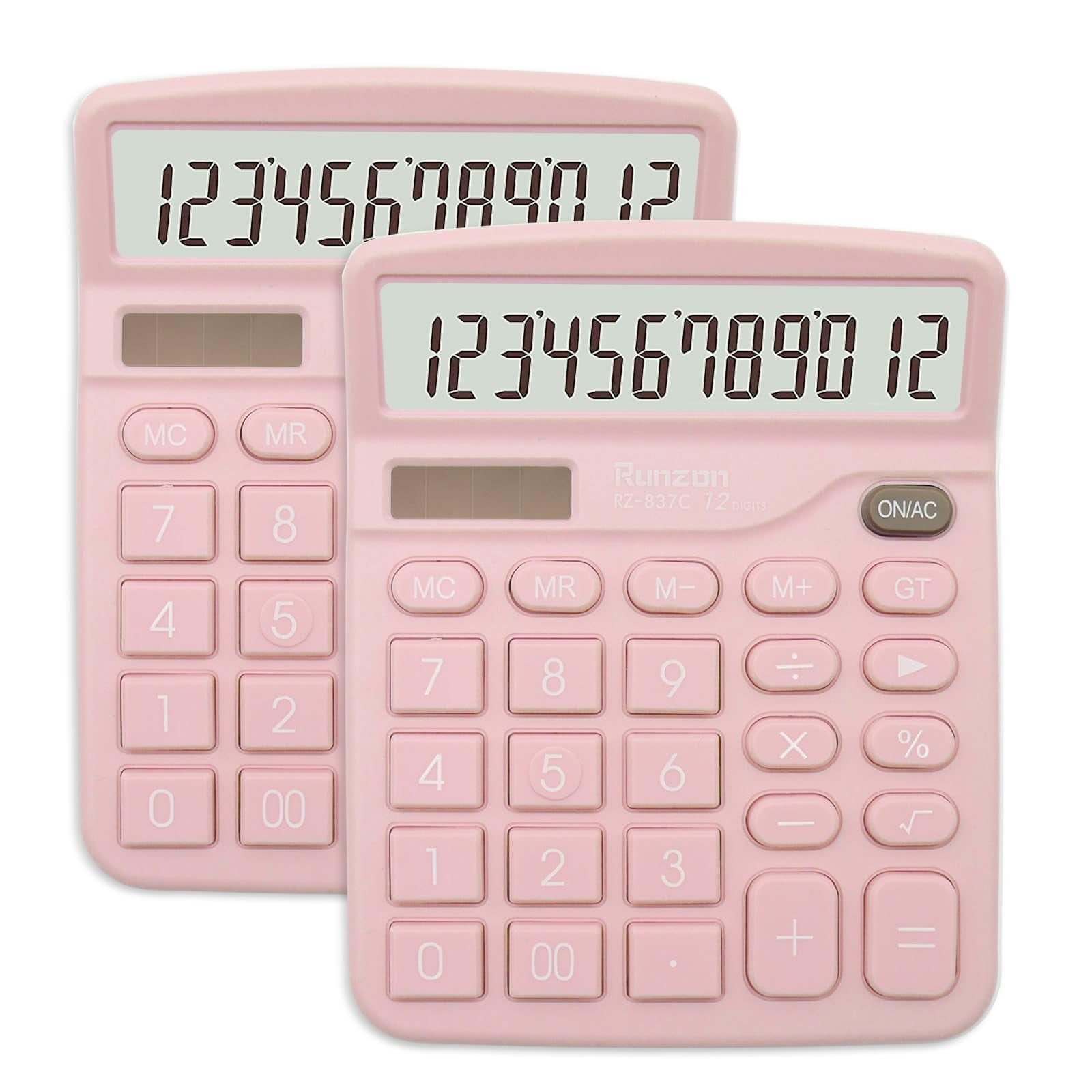 White Calculator, Basic Office Calculator, Desktop Calculator 12 Digit, Large LCD Display for ...