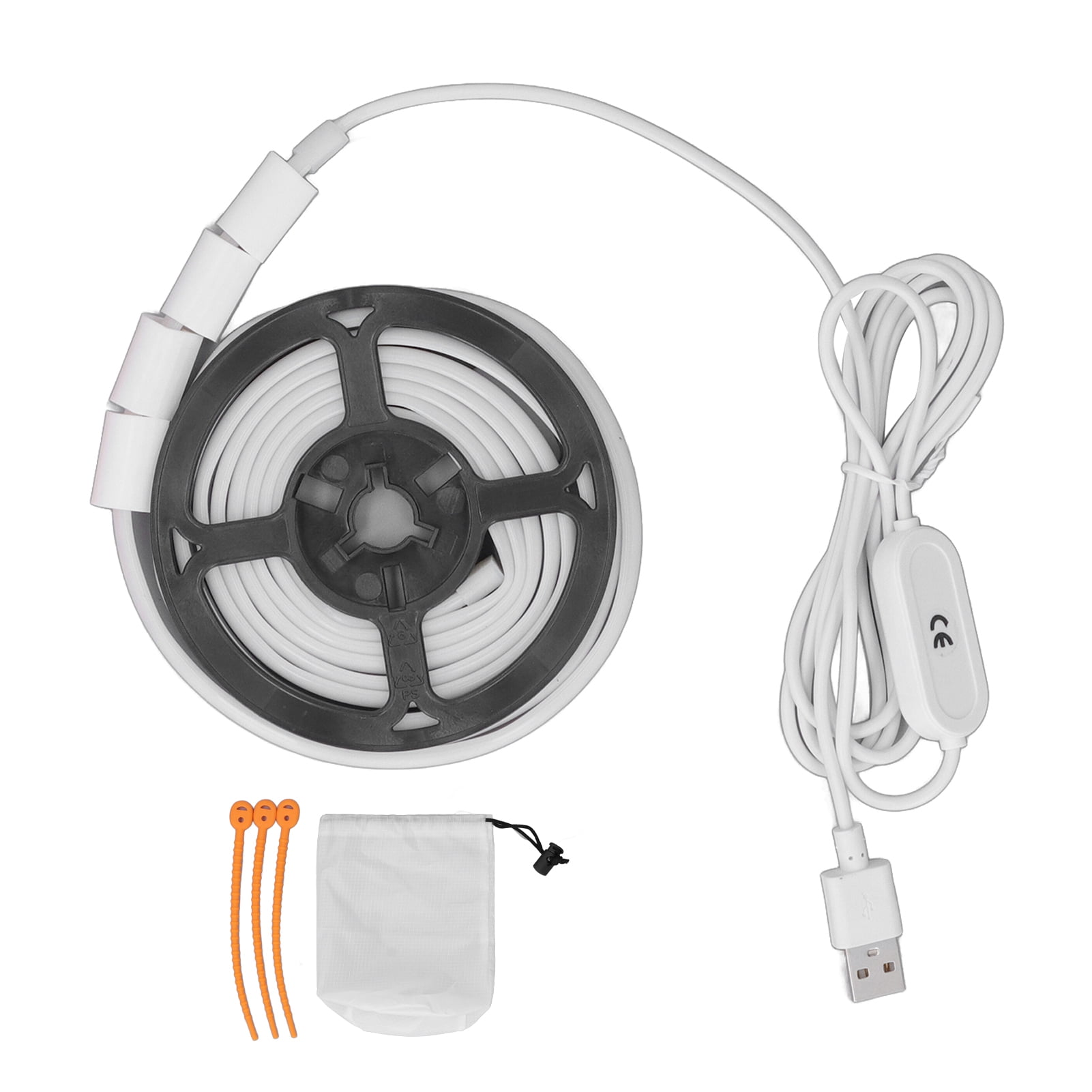 White Campsite Lighting with Sliding Magnets & Carry Bag, USB 5V ...