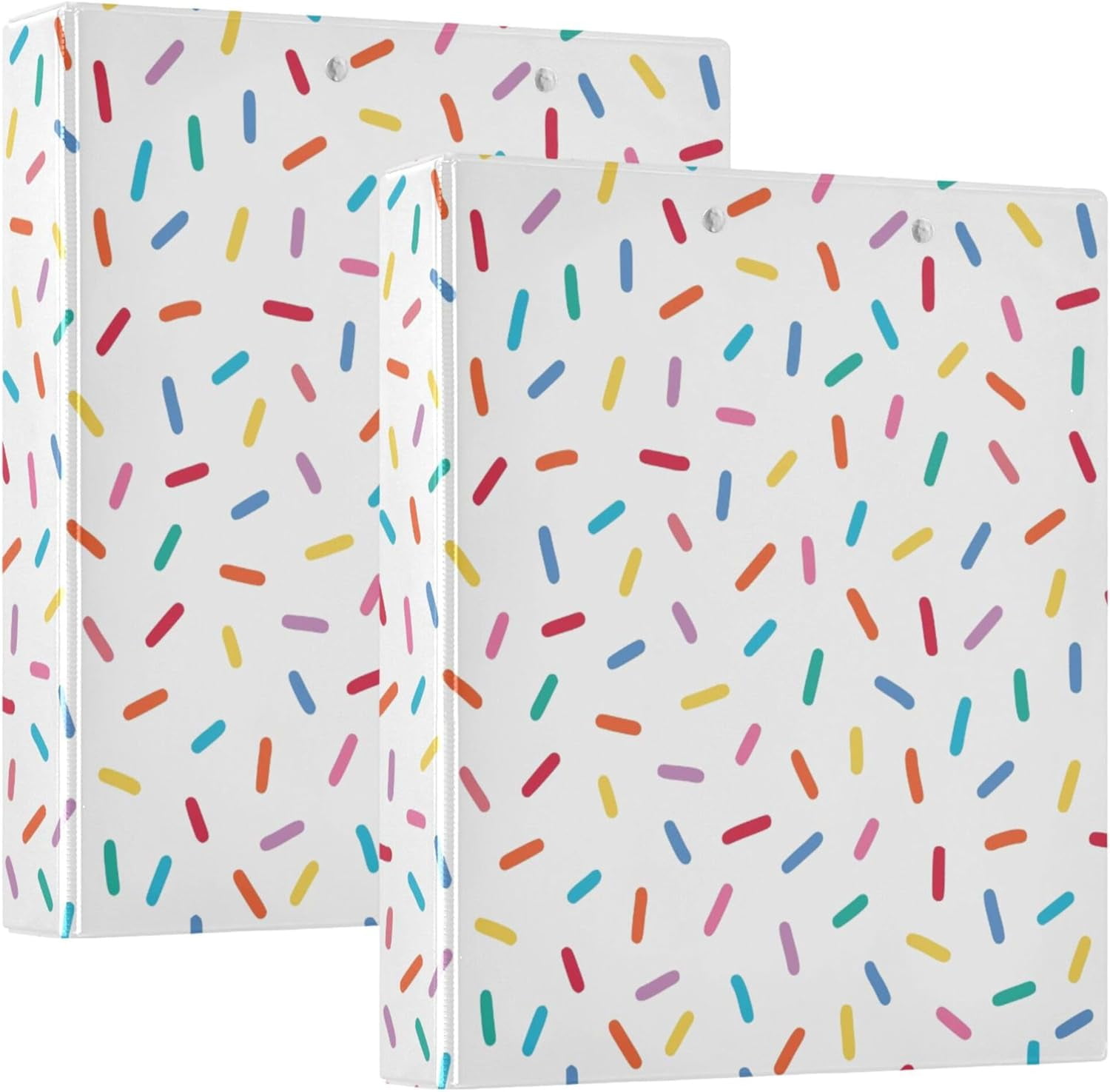 White Candy Ice Cream Round Ring Binders 1.5 Inch Rainbow Sweets 3 Ring ...